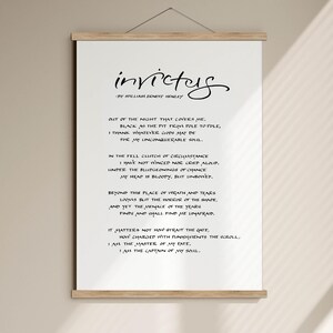 Invictus Poem Print Framed by William Ernest Henley - Inspirational ...