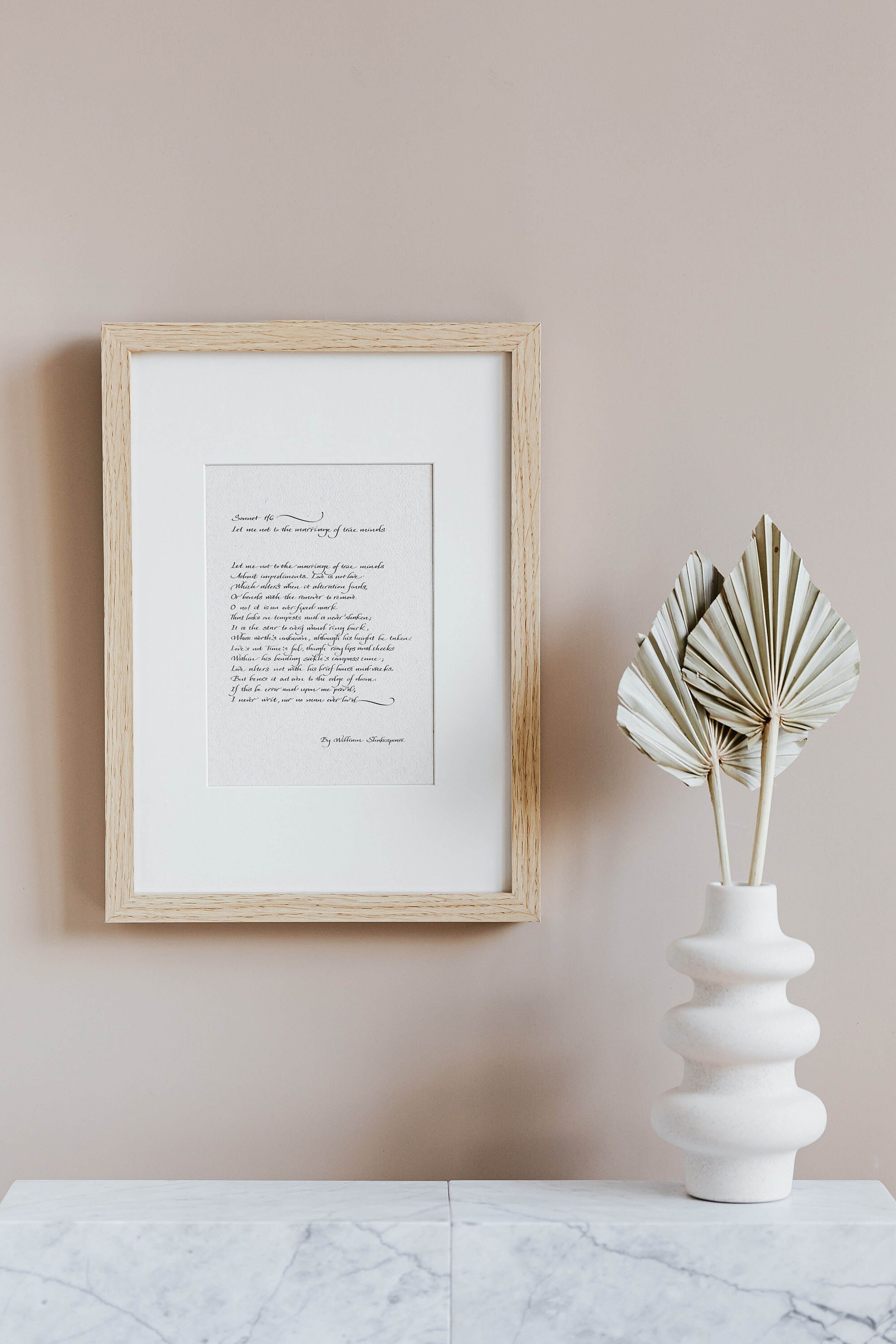 Sonnet 116 Shakespeare Framed Calligraphy Print William Etsy