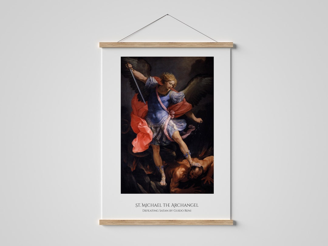 St. Michael the Archangel Print, Framed Wall Print, Saint Michael Art, Catholic Art Poster ...