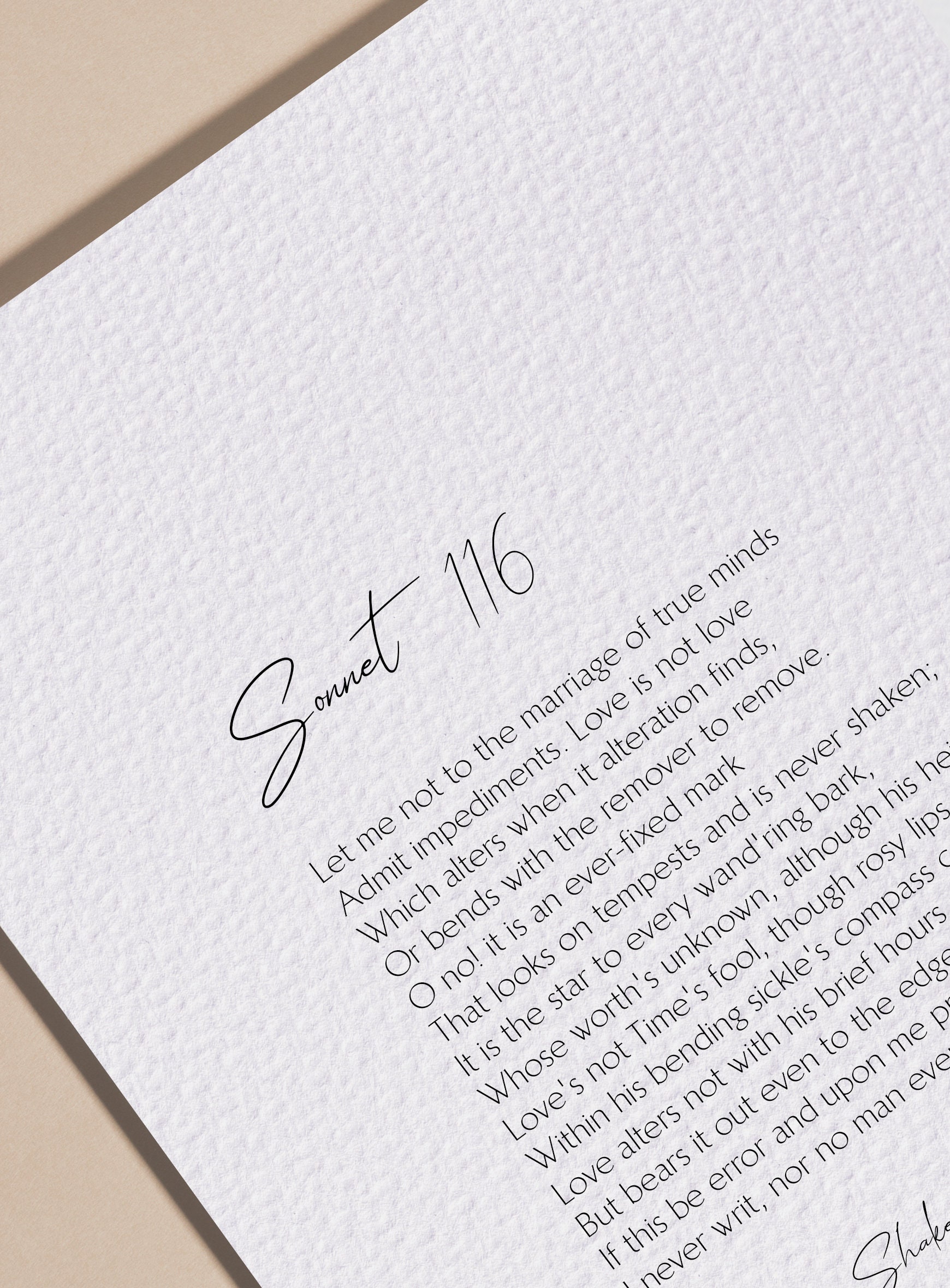 Sonnet 116 Shakespeare Framed Print by William Shakespeare - Etsy