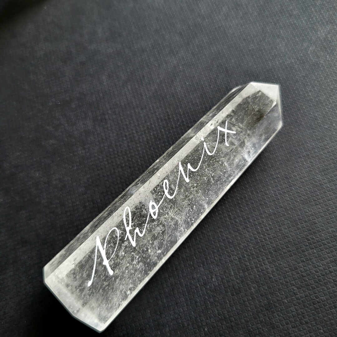 Personalised Clear Quartz Crystal Point, Wedding Place Names, Free ...