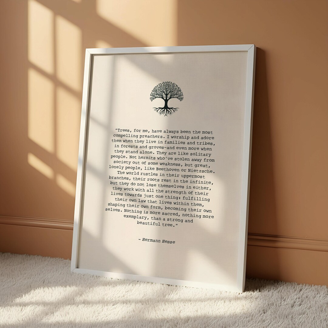 Hermann Hesse Trees Quote Print | Nature Wall Art | Literary Quote ...