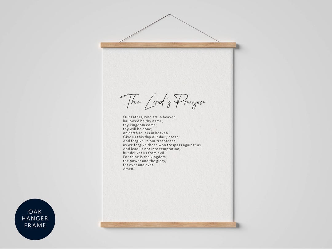 The Lord's Prayer Print, Christian Wall Art, Framed Prayer - Etsy UK
