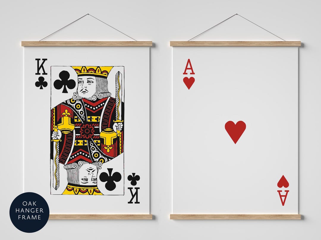 Vintage Playing Card Art Print, Poker Wall Decor - Etsy