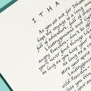 ITHAKA Print Framed Ithaka Poem Ithaka Poster by C.P. Cavafy Black and ...