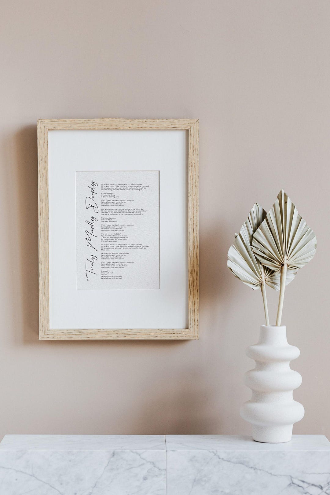Truly Madly Deeply Song Lyrics Print by Savage Garden, Truly Madly ...
