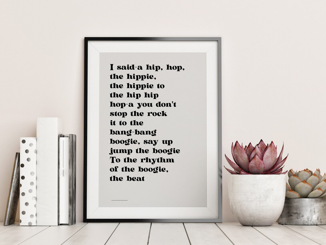 Hip Hop Song Lyrics Print I Said Hip-hop Lyrics Poster | Etsy