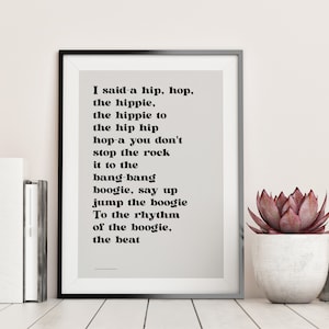 Hip Hop Song Lyrics Print I Said Hip-hop Lyrics Poster Framed Music ...