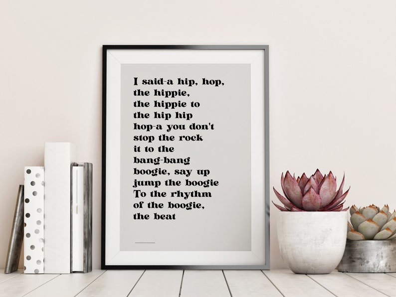 Hip Hop Song Lyrics Print I Said Hip-hop Lyrics Poster - Etsy