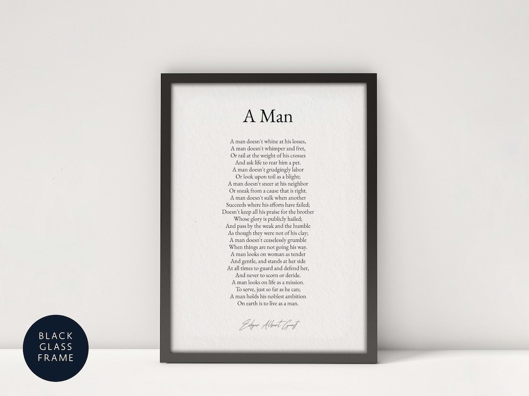 A Man Poem by Edgar Albert Guest, Framed Print - Etsy