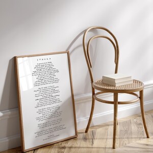 ITHAKA Print Framed Ithaka Poem Ithaka Poster by C.P. Cavafy Black and ...