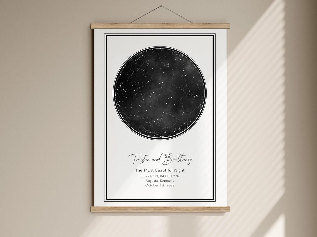 When We Met Gift, Constellation Map, Star Map Print, Star Map Art ...