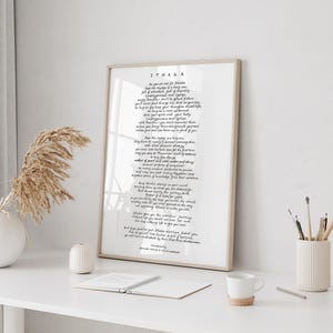 ITHAKA Print - Framed Ithaka Poem - Ithaka Poster by C.P. Cavafy Black ...