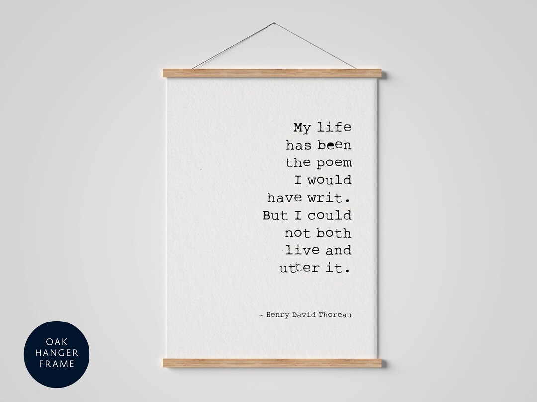 Thoreau Poem Print - "Mein Leben war das Gedicht" - Gerahmtes Zitat ...