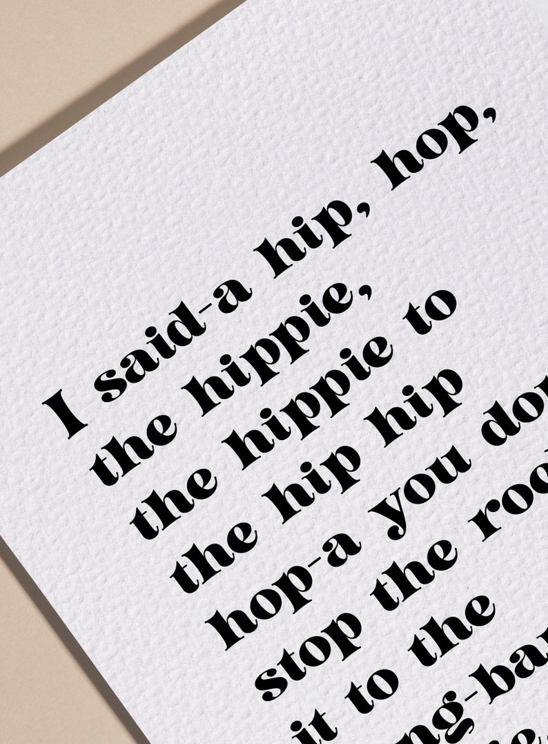 Hip Hop Song Lyrics Print I Said Hip-hop Lyrics Poster - Etsy
