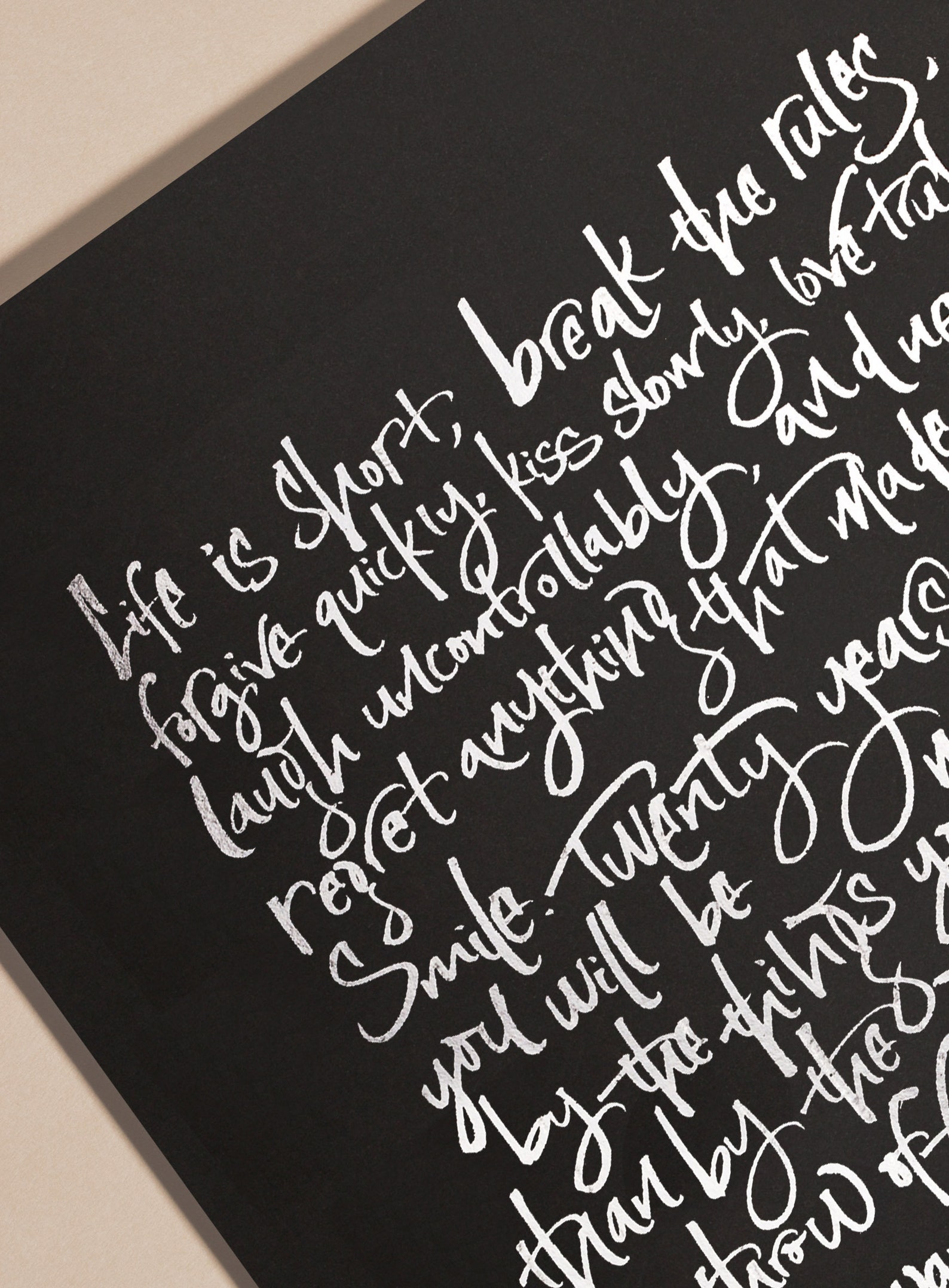 Mark Twain Framed Print Life is Short Quote Print Calligraphy - Etsy UK