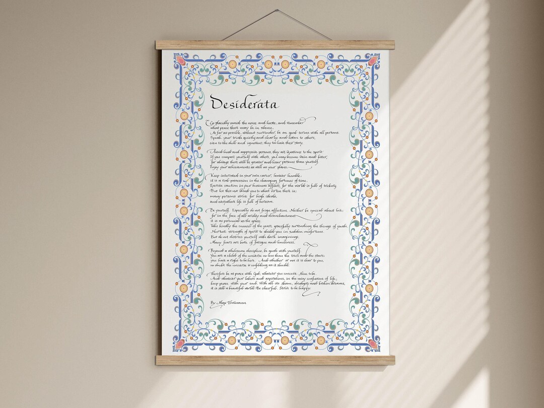 Desiderata Poem Print, Poetry Print, Poem Print, Law of Attraction, Art ...