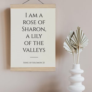 Song of Solomon 2:1 I Am a Rose of Sharon Bible Verse Print, Bible ...