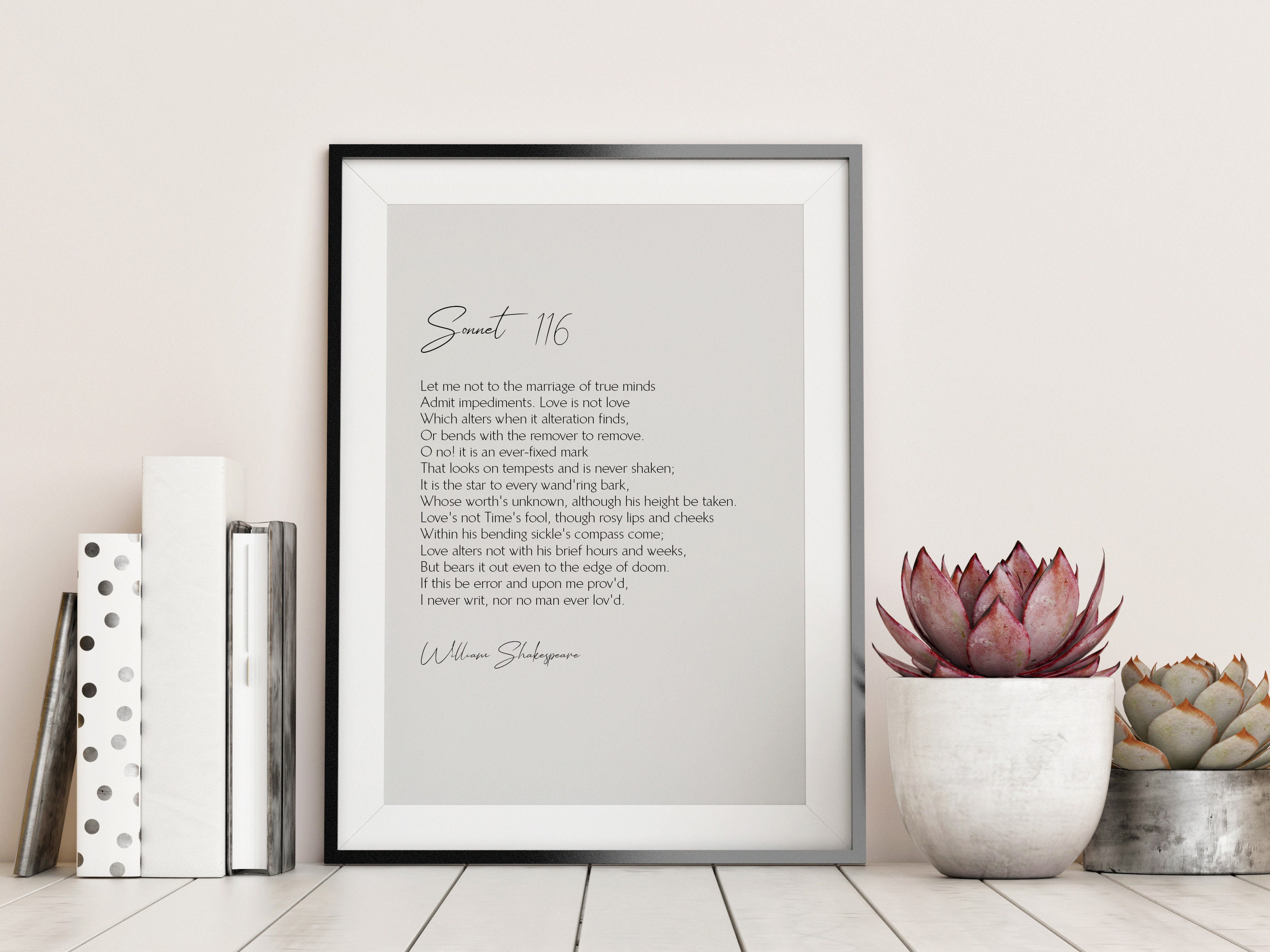 Sonnet 116 Shakespeare Framed Print by William Shakespeare - Etsy