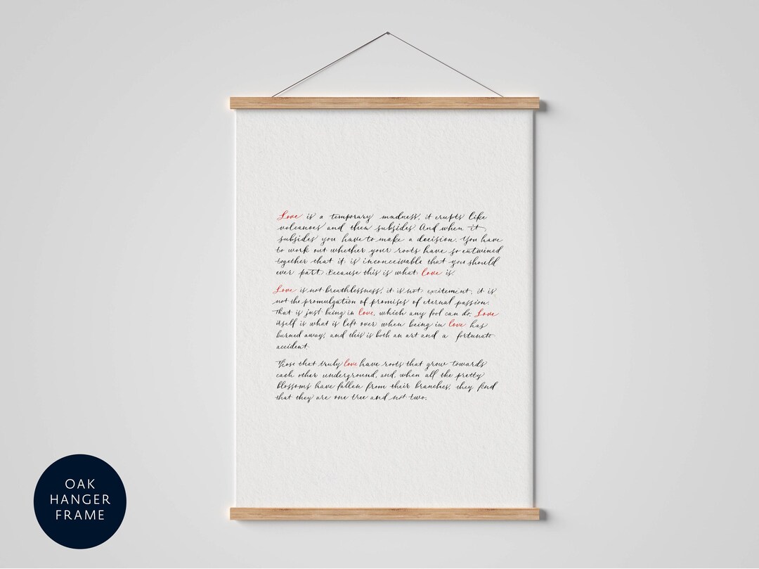 Love is a Temporary Madness Poem Print - Captain Corelli's Mandolin ...