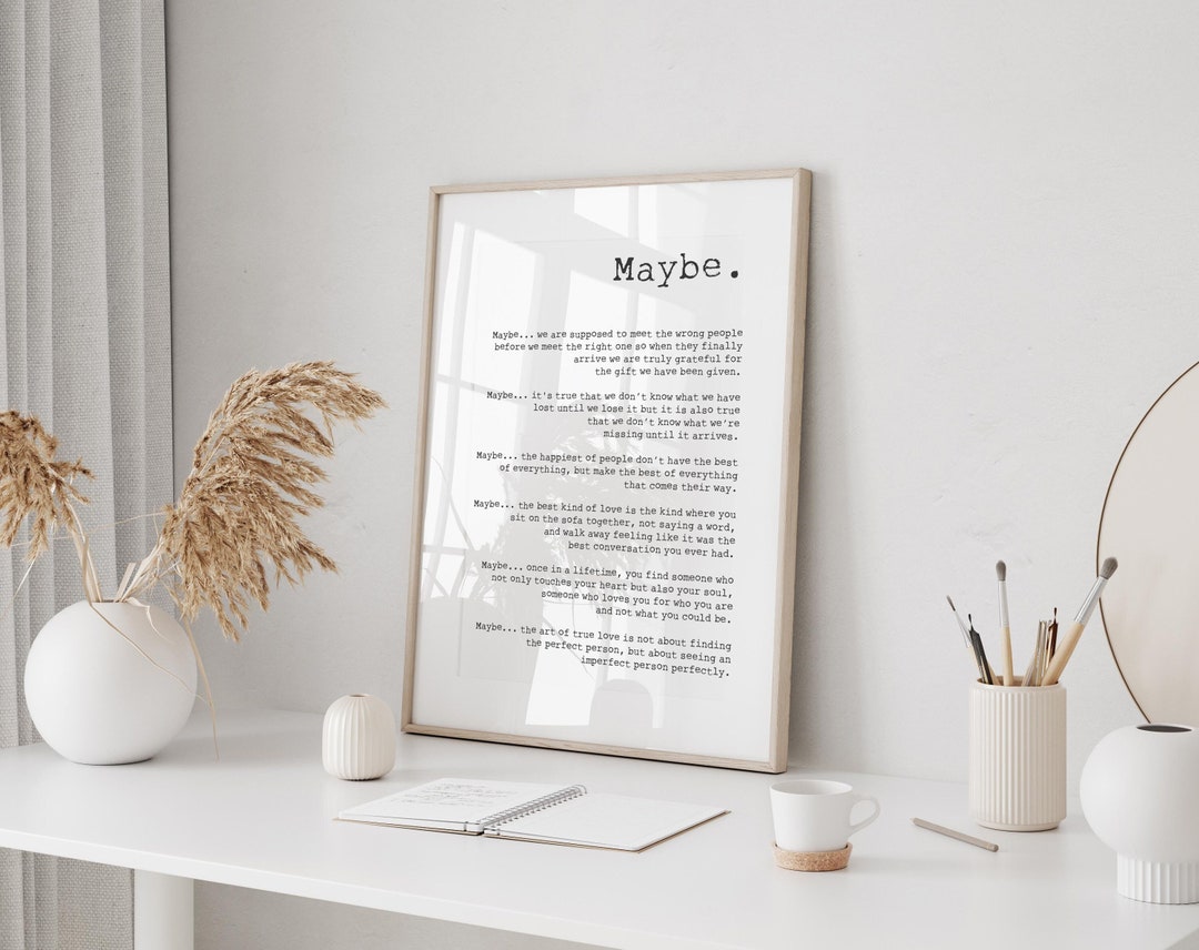 Maybe Poem Framed Print, Love Poem for Him, Romantic Poetry Boyfriend ...