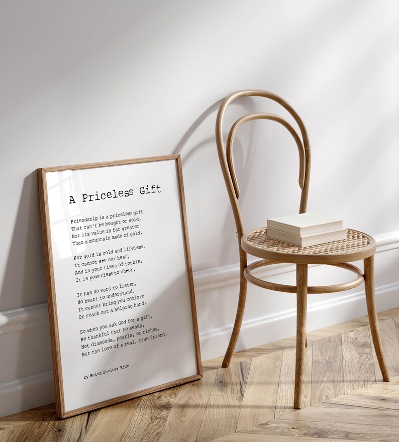 Friendship Poem Print - Bestie Gift, Helen Steiner Rice Verse - Etsy