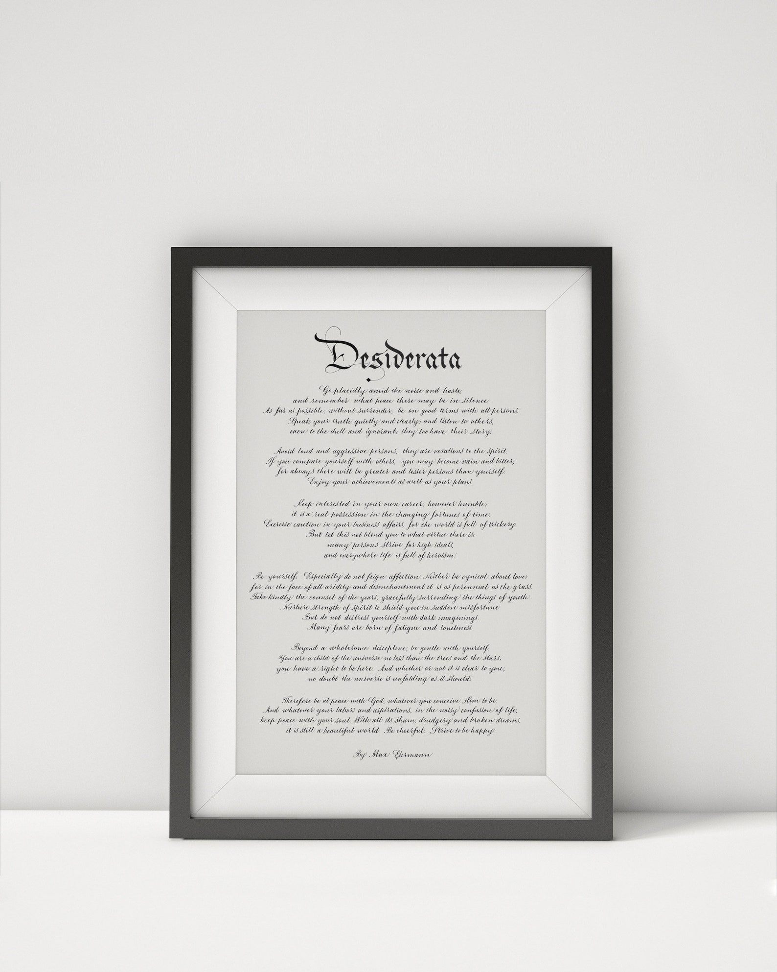 Desiderata Calligraphy Print Framed Print Poem by Max Ehrmann - Etsy UK