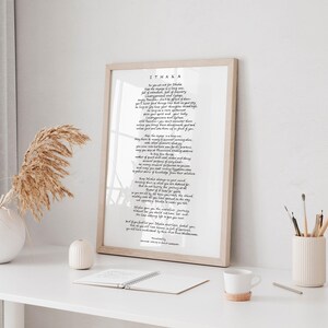 ITHAKA Print - Framed Ithaka Poem - Ithaka Poster by C.P. Cavafy Black ...