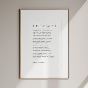 Friendship Gift - A Priceless Gift Bestie Poem Framed Poster for Friend ...