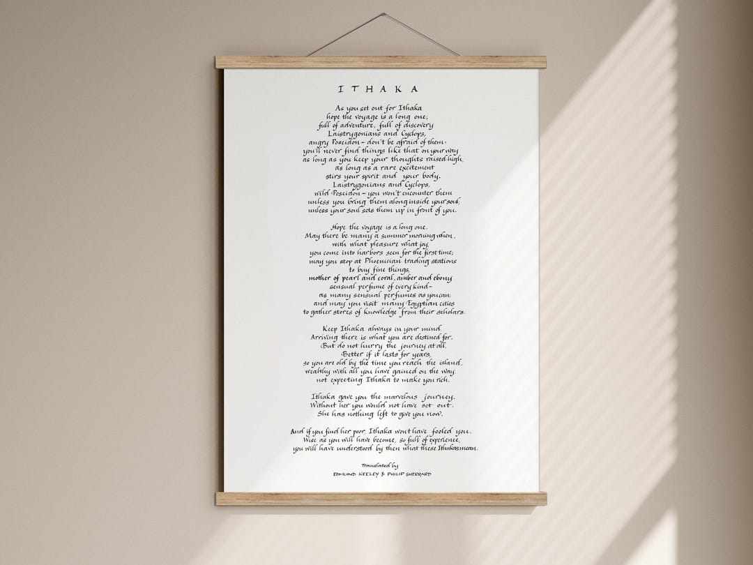 ITHAKA Print - Framed Ithaka Poem - Ithaka Poster by C.P. Cavafy Black ...