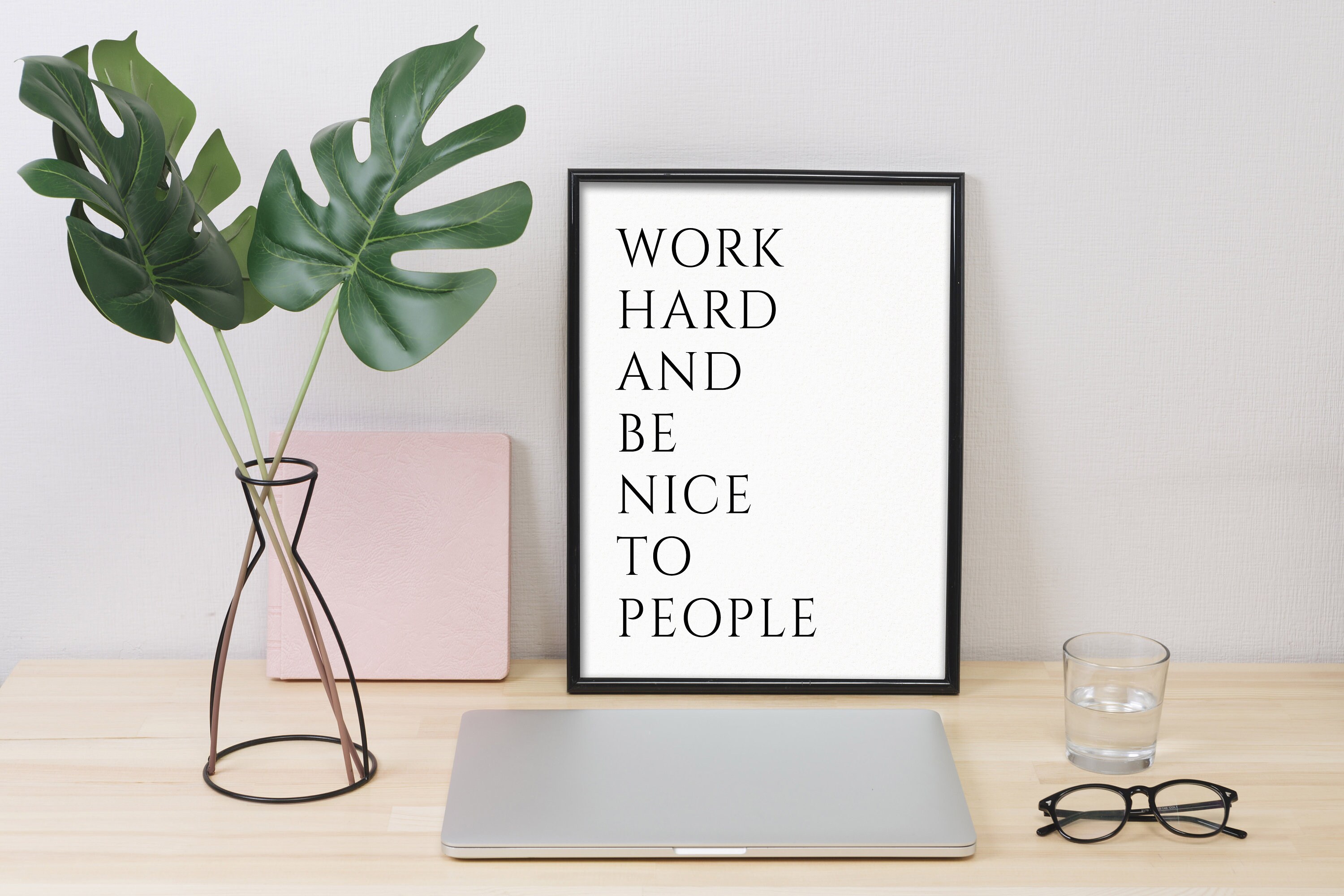 Work Hard and Be Nice to People Print Work Hard Poster Be - Etsy