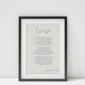 I Love You Print by Ella Wheeler Wilcox Framed Poem, Ella Wheeler ...