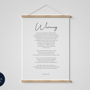 Warning Print by Jenny Joseph - Warning Framed Poem by Jenny Joseph ...