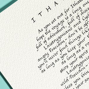 ITHAKA Print - Framed Ithaka Poem - Ithaka Poster by C.P. Cavafy Black ...
