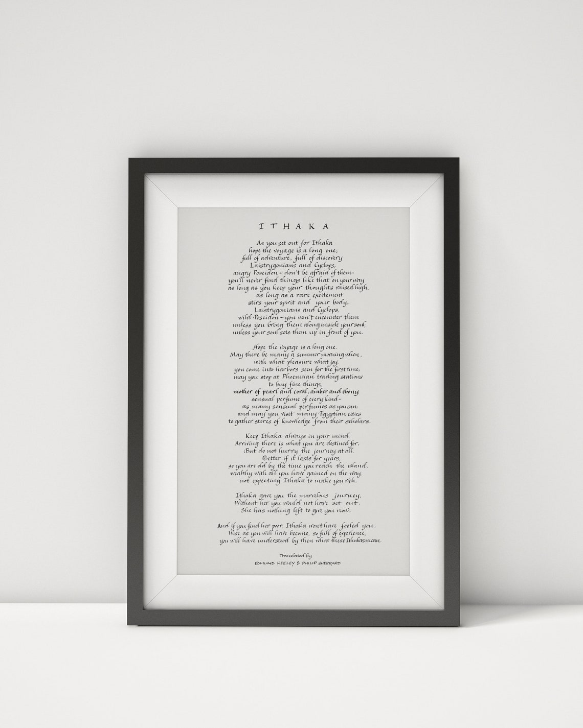ITHAKA Print Framed Ithaka Poem Ithaka Poster by C.P. - Etsy UK