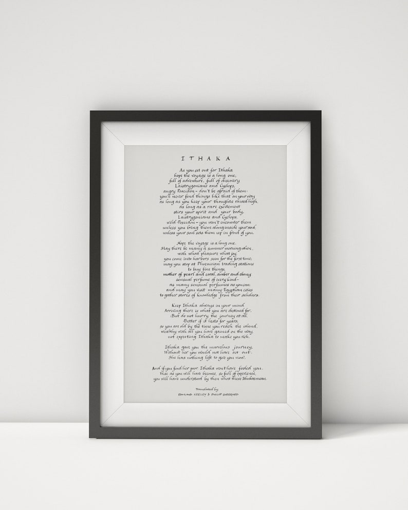 ITHAKA Print Framed Ithaka Poem Ithaka Poster by C.P. - Etsy UK