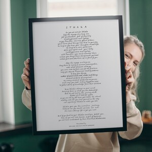 ITHAKA Print Framed Ithaka Poem Ithaka Poster by C.P. Cavafy Black and ...