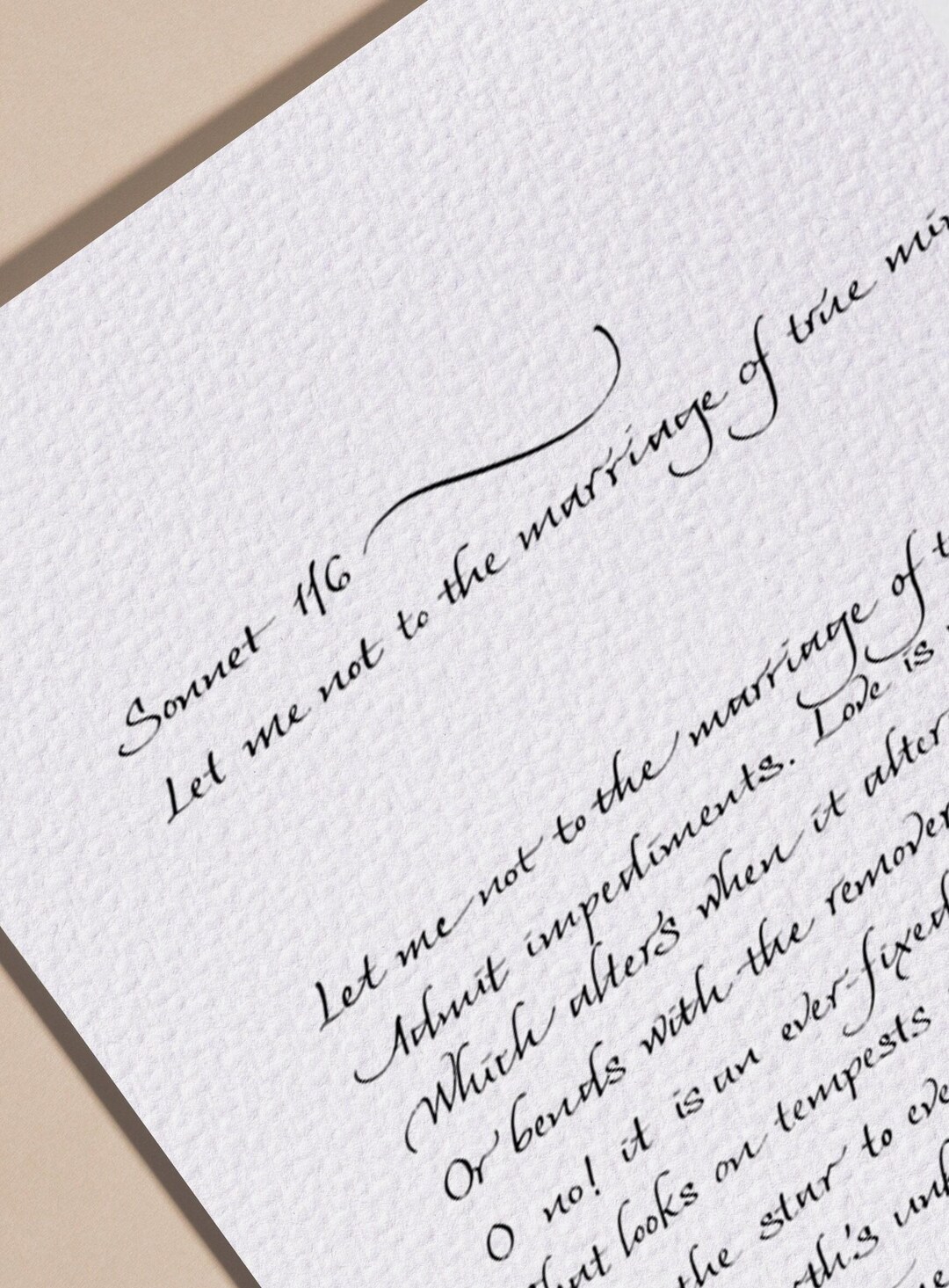 Sonnet 116 Shakespeare Framed Calligraphy Print - William Shakespeare ...