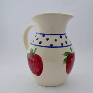 Shannon & Daughters Farmhouse Pitcher, Apple Pottery Pitcher, Made in ...