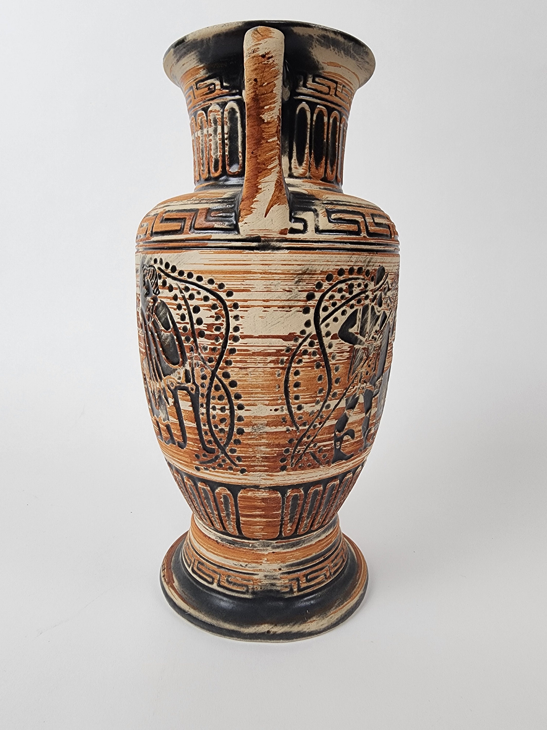 Mid Century Sumerian Egyptian Style Amphora Vase by Bay Keramik, W ...