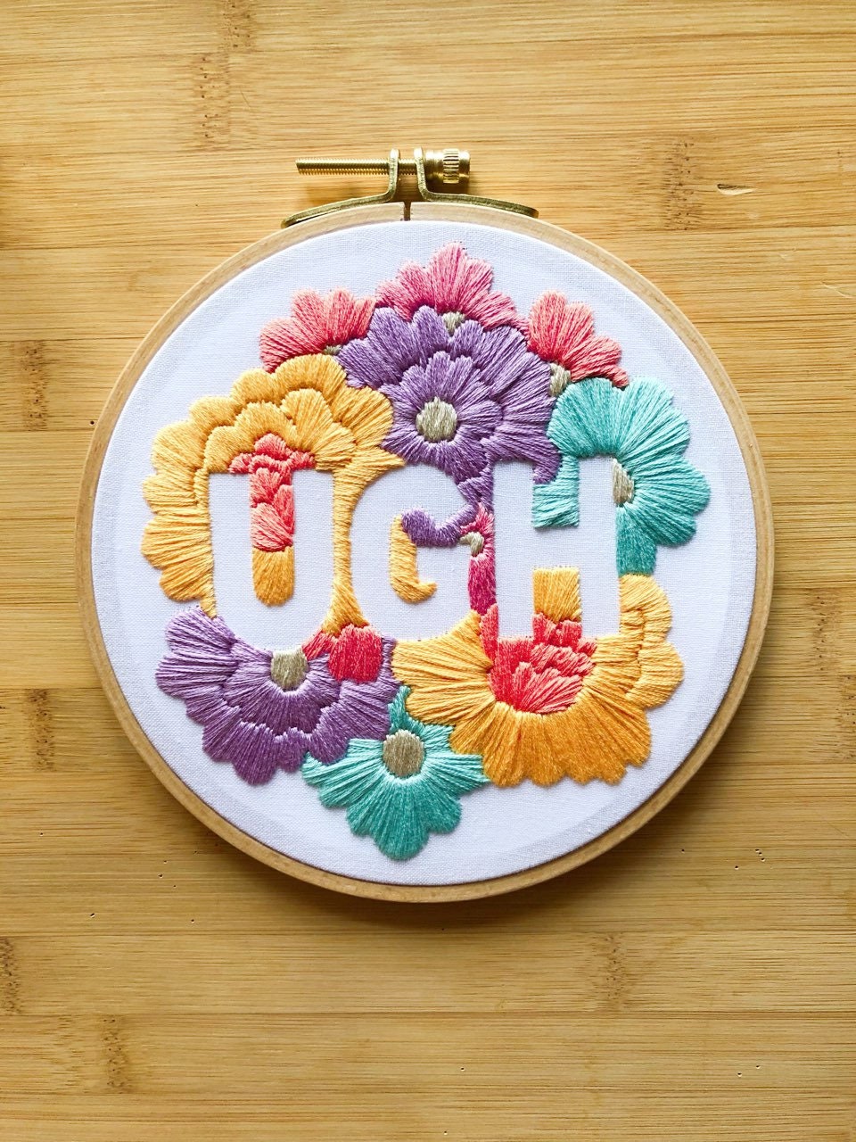 Digital Hand Embroidery Pattern Floral Pastel Ugh Design - Etsy UK