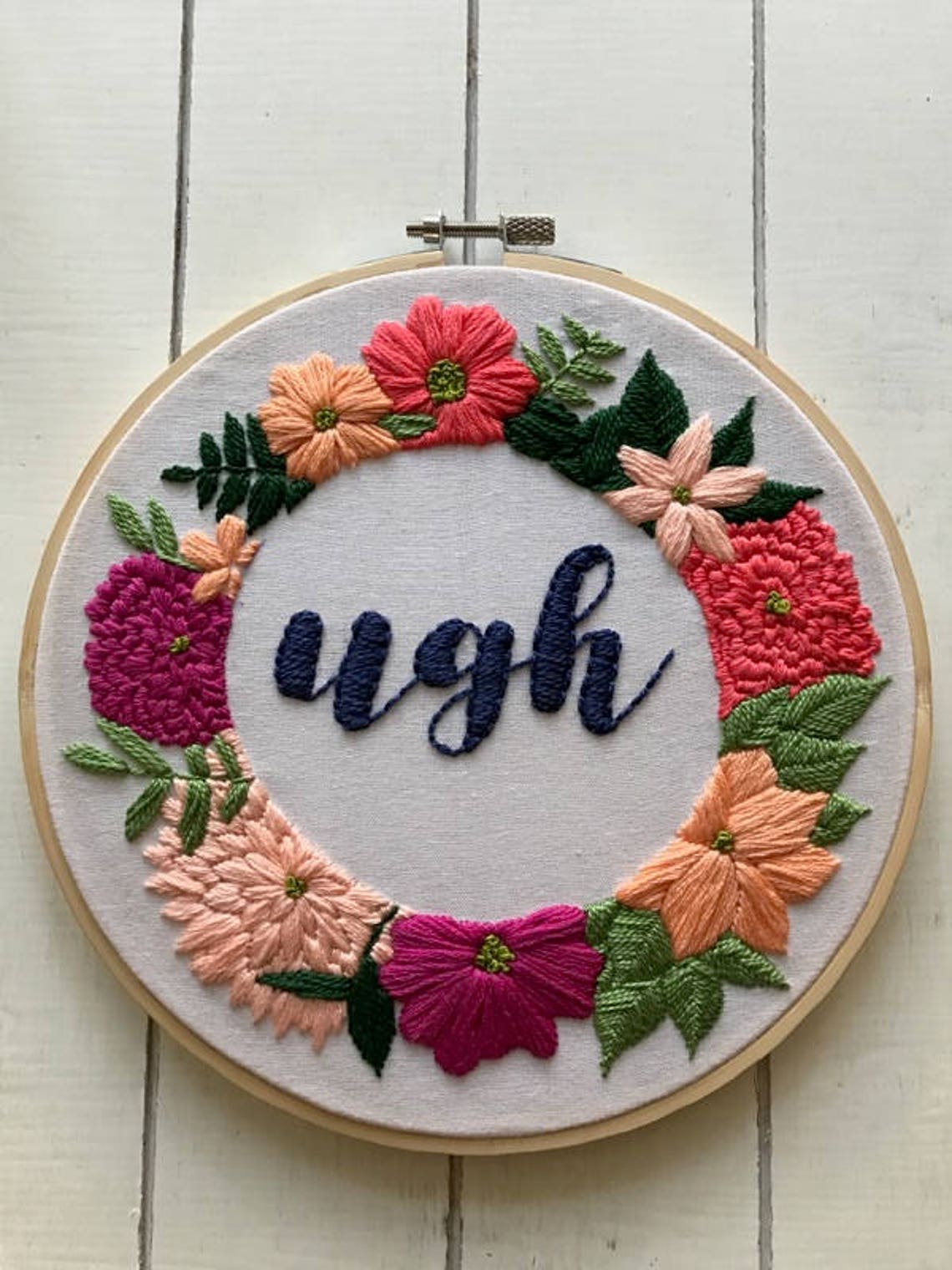 Digital Hand Embroidery Pattern Ugh Design Digital PDF - Etsy