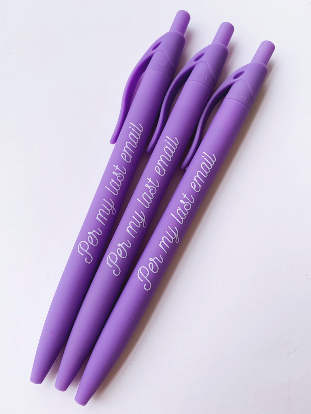 Pens per My Last Email 3 Pack Sleek Write Rubberized Pen Stationary ...