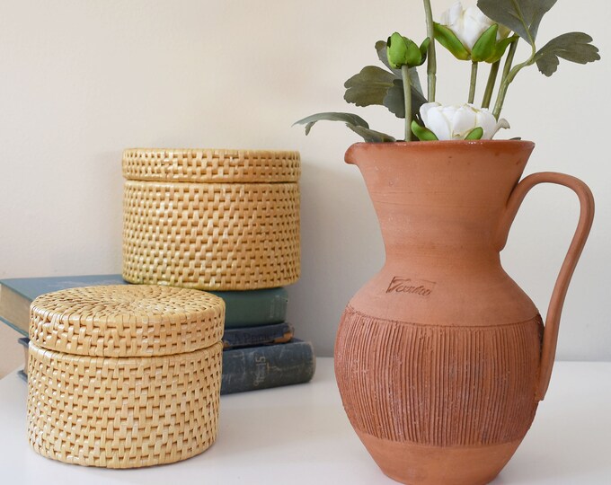 Vintage Terracota Pitcher / Vase / Table Decor / Rustic / - Etsy