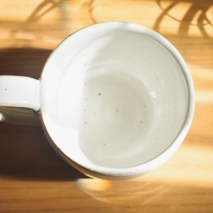 Neutral Creamy White Studio Pottery Mug With a Minimalistic - Etsy