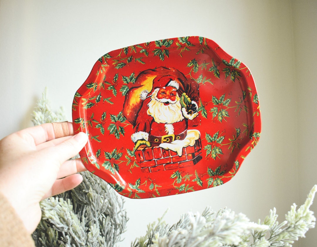 Vintage 90's Rectangle Holiday Tray for Cookies or Charcuterie With ...