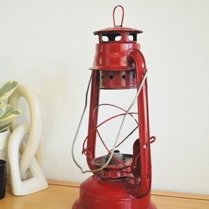 Vintage Red Metal Lantern for Holiday Decor - Etsy