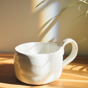 Neutral Creamy White Studio Pottery Mug With a Minimalistic - Etsy