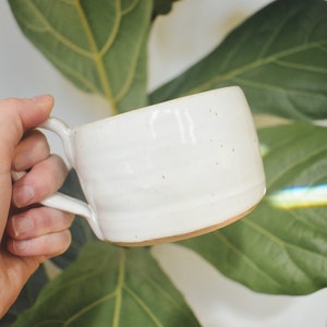 Neutral Creamy White Studio Pottery Mug With a Minimalistic - Etsy