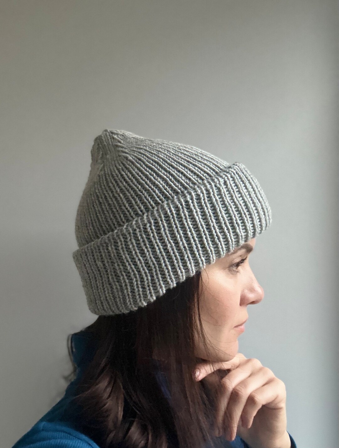 Hand Knitted Double-turned Hat/ Unisex Beanie Hat for Winter warm and ...